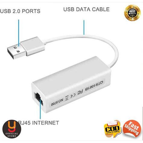 Jual USB LAN Card Ethernet Network Lancard Usb To Lan Rj45 Dongle Jaringan Adapter Network