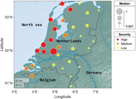 Geographic Bubble Chart Representing Median Rainfall Intensity In Mmh Download Scientific