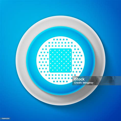 붕대 석고 아이콘 파란색 배경에 고립입니다 의료 석고 접착 붕대 유연한 직물 붕대 블루 원형 버튼입니다 벡터 일러스트 레이 션 3차원 형태에 대한 스톡 벡터 아트 및 기타