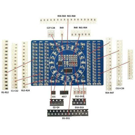 Buy Soldering Practice Smd Circuit Boards Led Electronic Diy Kits Project Online At Lowest Price
