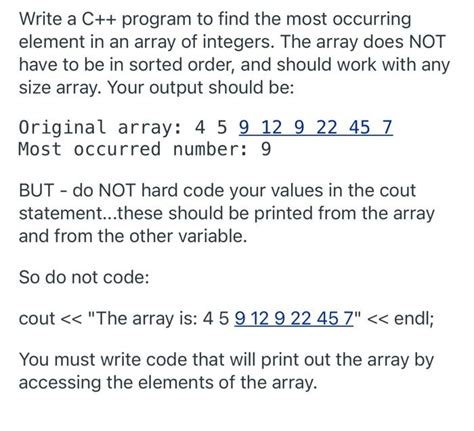 Solved Write A C Program To Find The Most Occurring