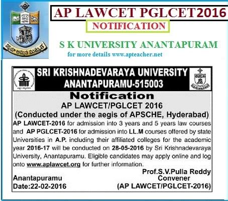 AP LAWCET AP PGLCET Notification Syllabus Eligibility
