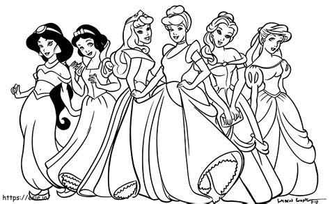 1528422088 Free Printable Disney Princesses A4 Coloring Page