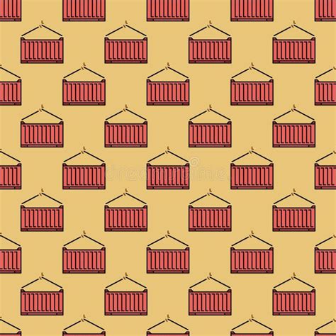 Red Shipping Container Vector Intermodal Cargo Seamless Pattern Stock Vector Illustration Of