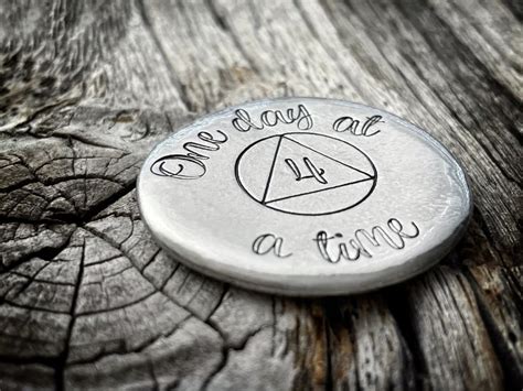 Sobriety Coin Sobriety Token One Day At A Time Aa Sobriety Etsy