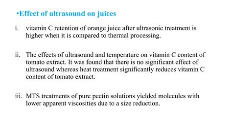 Ultrasound In Food Preservation Pptx Physics Science
