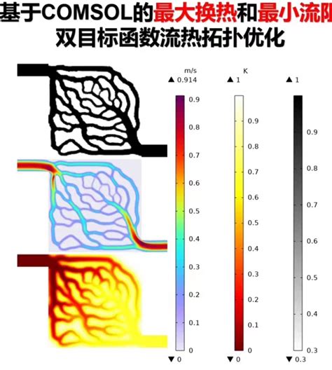 基于comsol的双目标函数流热拓扑优化液冷板结构设计，双目标函数为 大换热量 大和comsol液冷板拓扑优化 Csdn博客