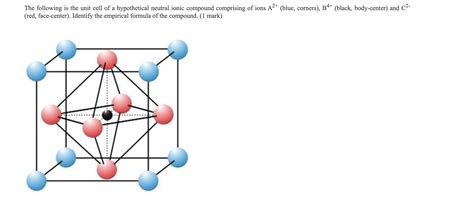 Solved The Following Is The Unit Cell Of A Hypothetical Chegg Com