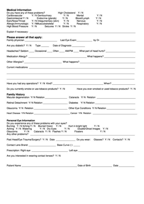 Printable New Patient Medical Forms
