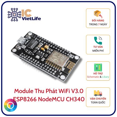 Module thu phát Wifi Plus WiFi V3 0 ESP8266 NodeMCU Lua CH340 KẾT