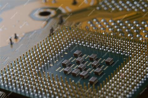 Premium Photo Microprocessor From The Computer Lies On The