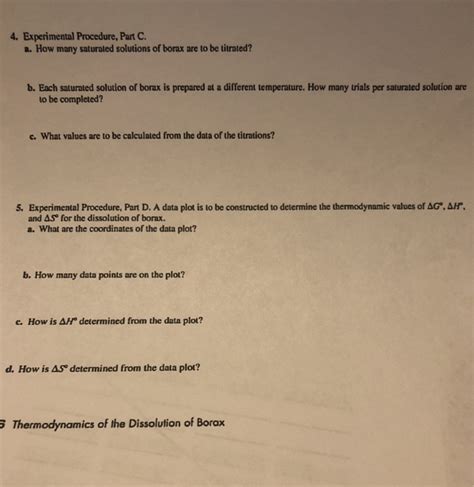 solved 4 experimental procedure part c a how many