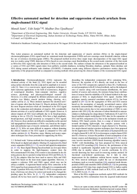 Pdf Effective Automated Method For Detection And Suppression Of