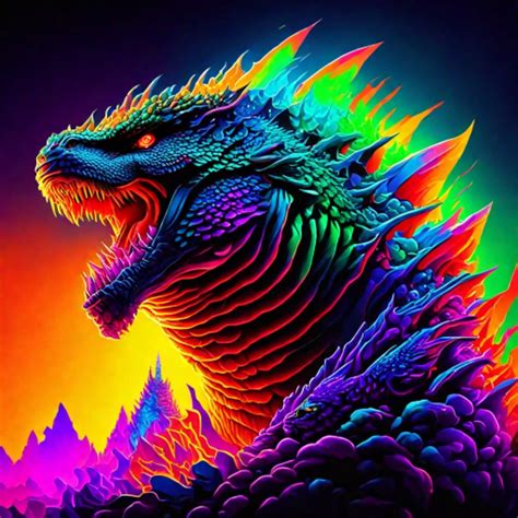Colorful Godzilla Clip Art Add A Pop Of Spookiness To Your Creations
