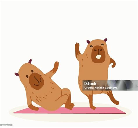 해변 의자에서 일광욕을하는 재미있는 Capybara Vefunny 카피바라는 스포츠를 합니다 벡터 일러스트 레이 션 손으로 그린 Ctor 그림 손으로 그린 것입니다 0명에