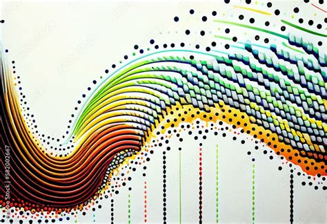 Muti Curves With Dot Matrix Square White Background Marker Pen Oil