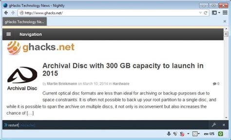 Add A Restart Button Or Shortcut To Firefox GHacks Tech News