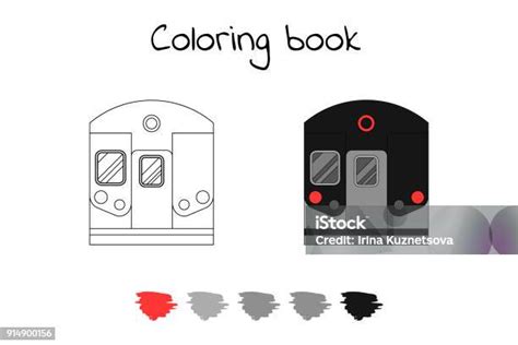 어린이 위한 색칠 공부 책입니다 벡터 일러스트입니다 지하철 열차 지하철입니다 검은색에 대한 스톡 벡터 아트 및 기타 이미지 검은색 그림자 기관차 Istock
