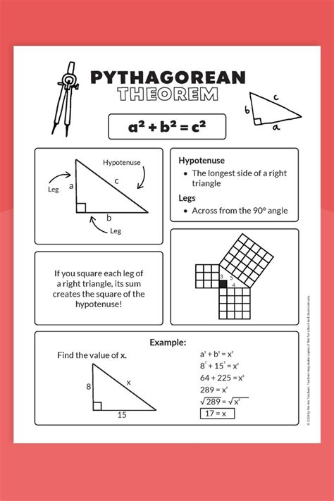 Free Printable Pythagorean Theorem Worksheet Bundle Quilland Arrow Press