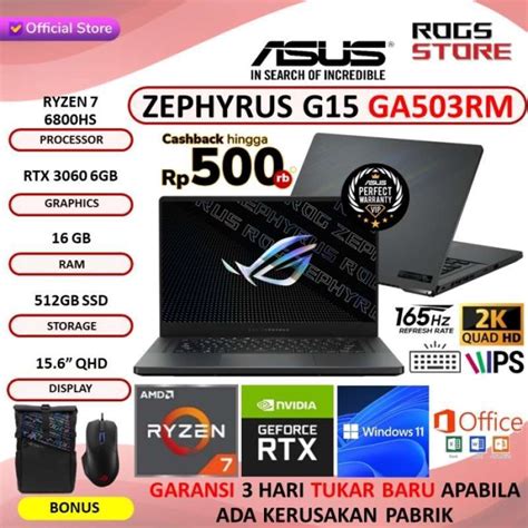 Promo Asus Rog Zephyrus G Ga Rm Ryzen Hs Gb Ssd Rtx Hz Diskon Di