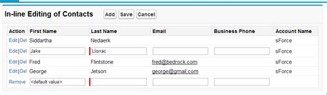 In Line Editing Visualforce Component For Any Object Dave Helgerson
