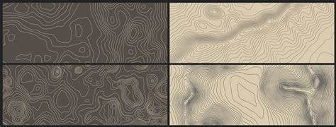 회색 윤곽선 벡터 지형 지리적 산 지형 벡터 일러스트레이션 지형 패턴 텍스처 육지 벡터 지형에 대한 지도 고도 그래픽 윤곽선 높이 선 벡터 세트 0명에 대한 스톡 벡터 아트