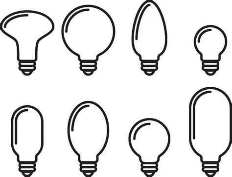 Electric Light Bulb Set Icons Electricity Lamp Symbol Vector Illumination Sign 32463906