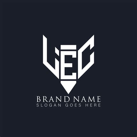 Lec Letter Logo Design On Black Background Lec Creative Monogram Pencil Book Initials Letter