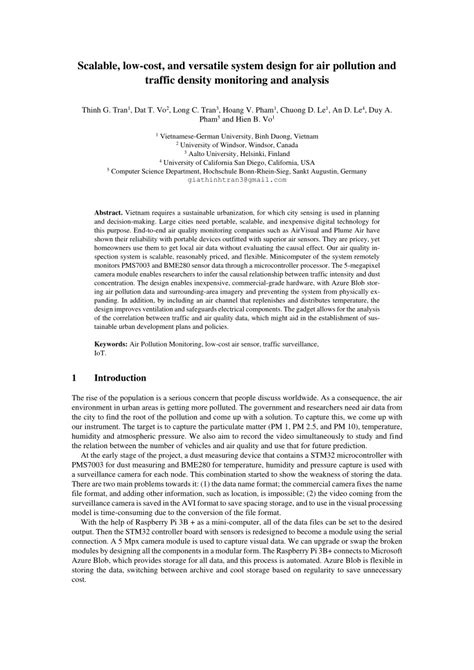 Pdf Scalable Low Cost And Versatile System Design For Air Pollution