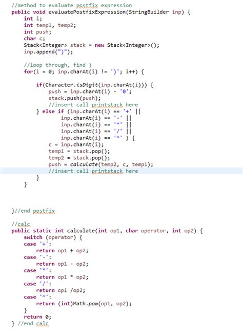 Solved In Java Write Class Postfixevaluator That Evaluates
