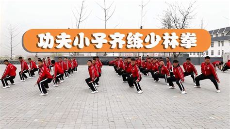 武校男孩齐练少林拳，动作整齐划一，教练指导时超有范儿 体育 武术 好看视频