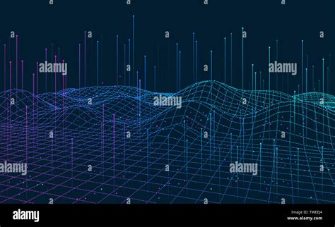 Abstract Three Dimensional Network Background Of Big Data Concept Graphics With Artificial