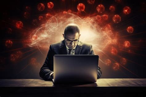 Premium Photo Defending Against Cybercrime Businessman Takes On Email Hacking And Spam With