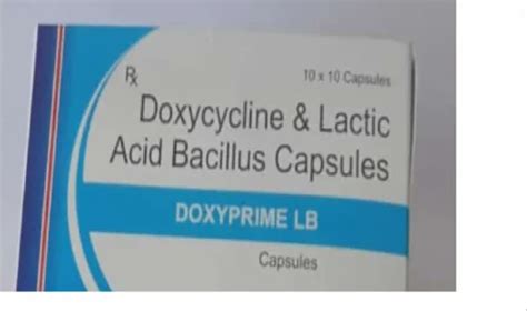 Doxycycline Hcl 100 Mg With Lactic Acid Bacillus 5 Billion Spores Capsules Manufacturer At Best