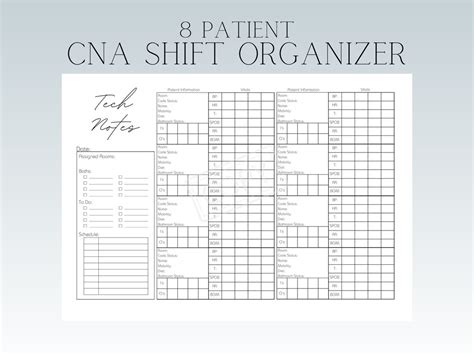 8 Patient Cnapcttech Report Sheet Shift Organizer And Planner