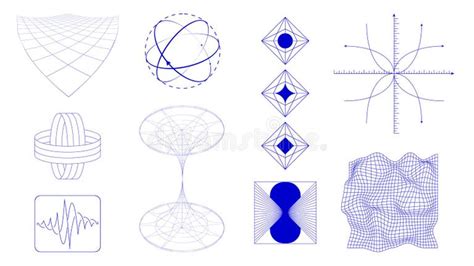 Vector Design Physics Model Representation Scientific Visualization Of Energy Fields