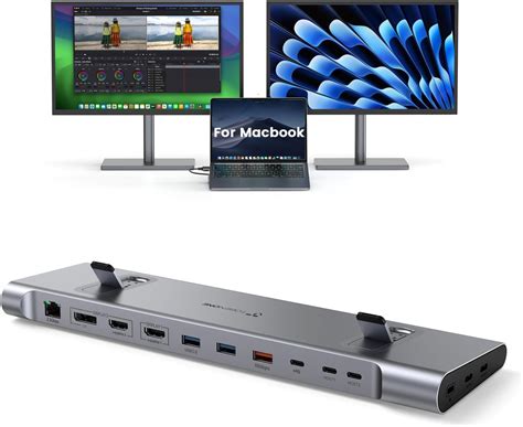Amazon Com TobenONE MacBook Docking Station Dual K Hz Monitor In USB C Docking Station