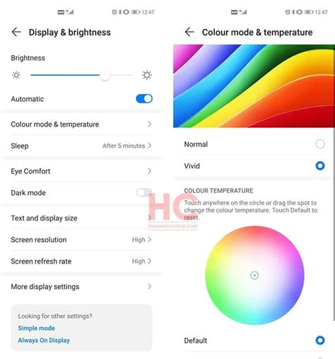 Huawei EMUI 11 Tip How To Adjust Display Color Mode And Temperature Huawei Central