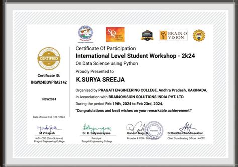 Ks Sreeja On Linkedin Workshop Python Insw2024 Brainovisioninsw2024