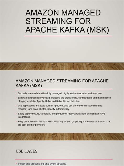 Amazon Managed Streaming For Apache Kafka Msk Pdf Computers