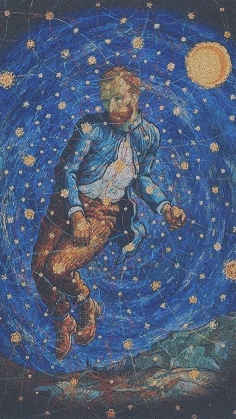 Обои на телефон заставка на айфон Ван гог звездная ночь картина искусство Арт подсолнухи Луна