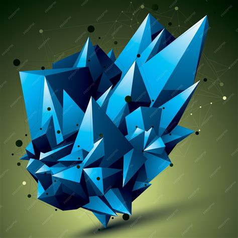 Premium Vector Abstract Asymmetric Vector Bright Object With Lines Mesh Complicated Geometric