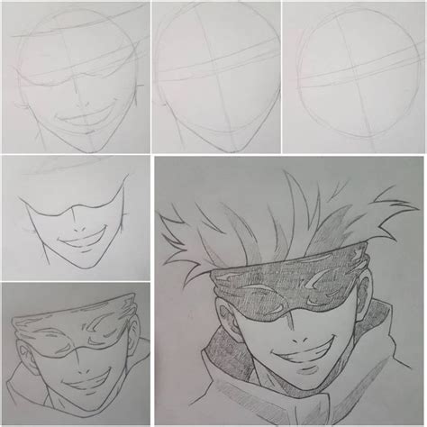 Gojo Satoru Anime Drawings For Beginners Easy Manga Drawings Drawing Techniques