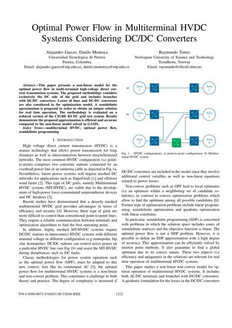 Pdf Optimal Power Flow In Multiterminal Hvdc Systems Considering Dc
