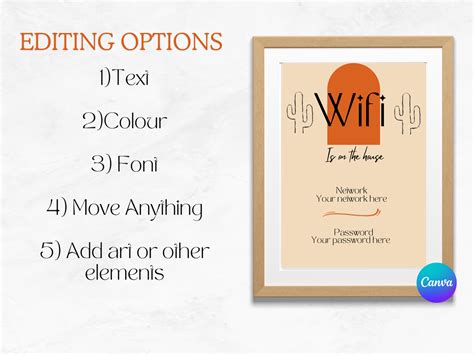 Wifi Password Sign Printable PDF Wifi Template Airbnb Wifi Sign Editable Wifi Sign Free