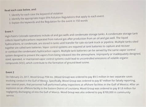 Solved Read Each Case Below And 1 Identify For Each C