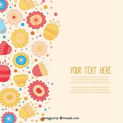 손으로 그린 꽃 배경 무료 벡터