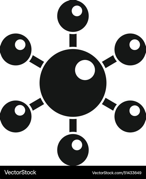 Simple Black And White Graphic Of A Central Node Vector Image