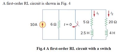 solved a first order rl circuit is shown in fig 4 2 5Ω 20 Ω