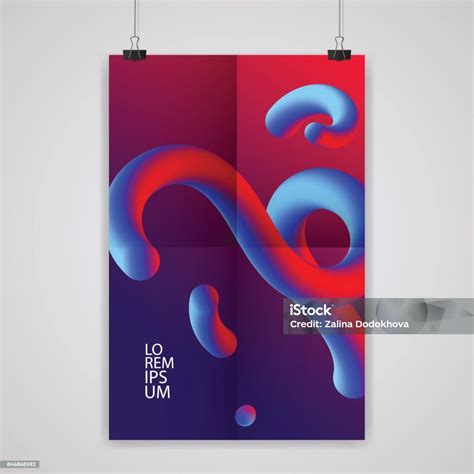 트렌디한 추상 커버입니다 미래 지향적인 디자인과 화려한 포스터입니다 Eps10 벡터입니다 3차원 형태에 대한 스톡 벡터 아트 및 기타 이미지 Istock
